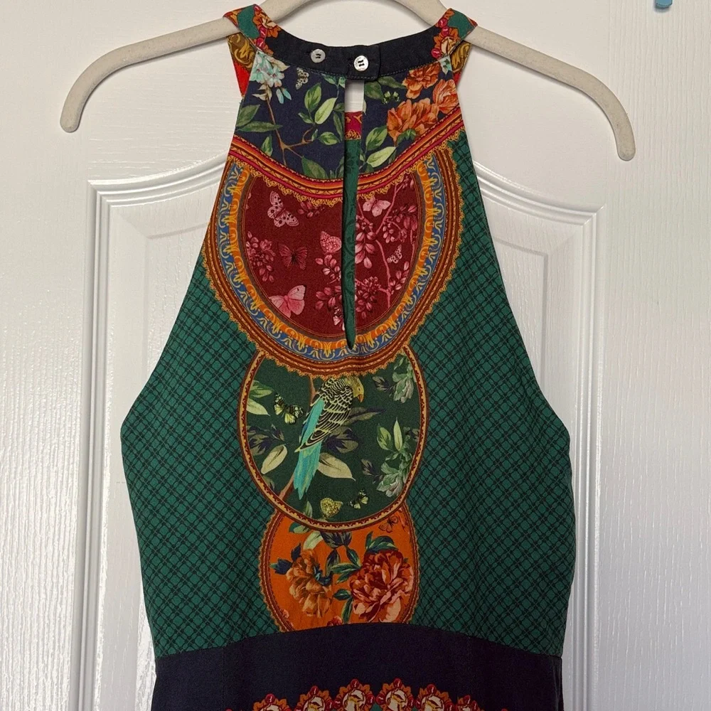FARM Rio | Dresses | Farm Rio Green Halter Mini Dress Rare Find Size ...